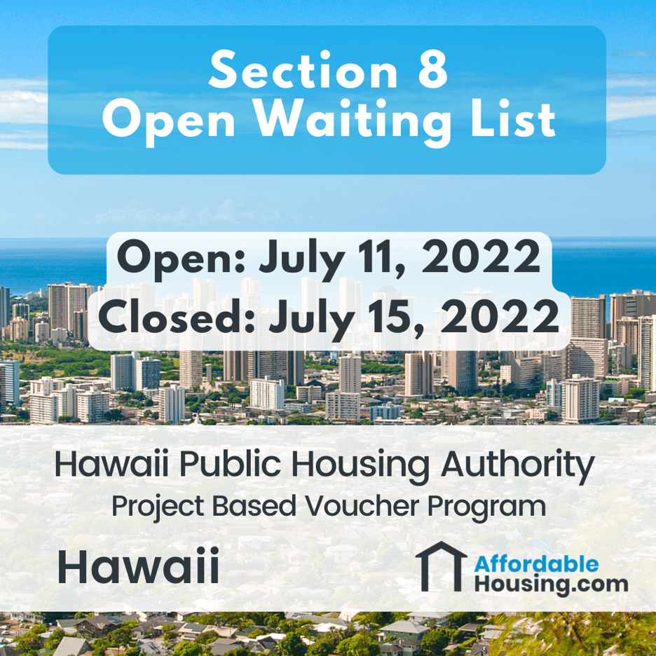 Project-Based Voucher waiting list open in Hawaii